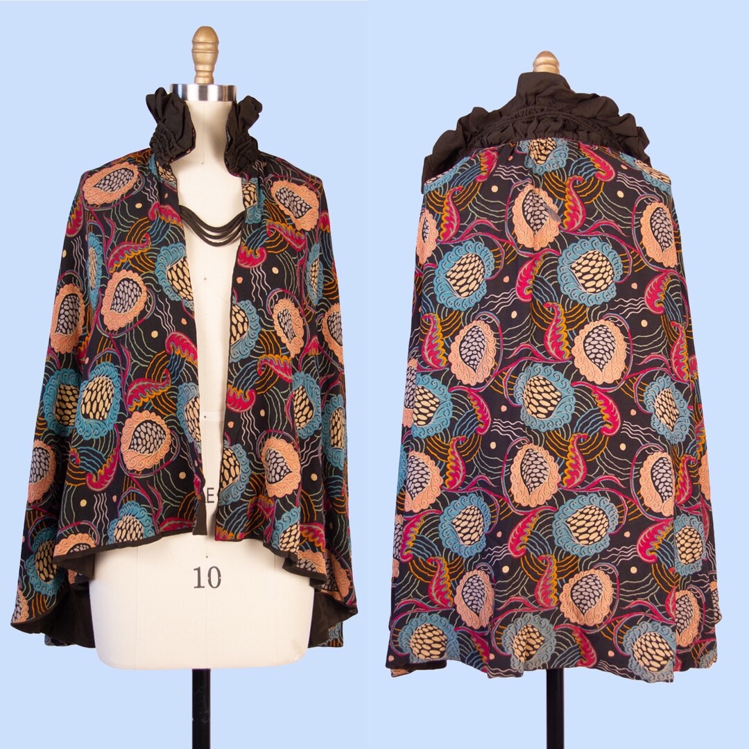 1910s Antique Cape, RARE 1910s Cape in Gorgeous William Morris Style ...