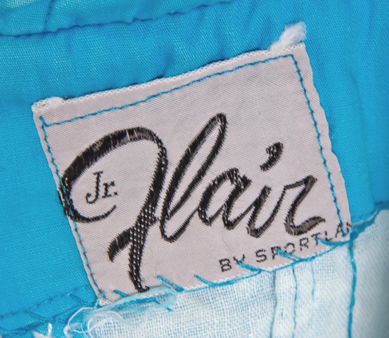 A Classic 1950s Blue Fit-and-flare Dress Party Dress With Elegant White ...