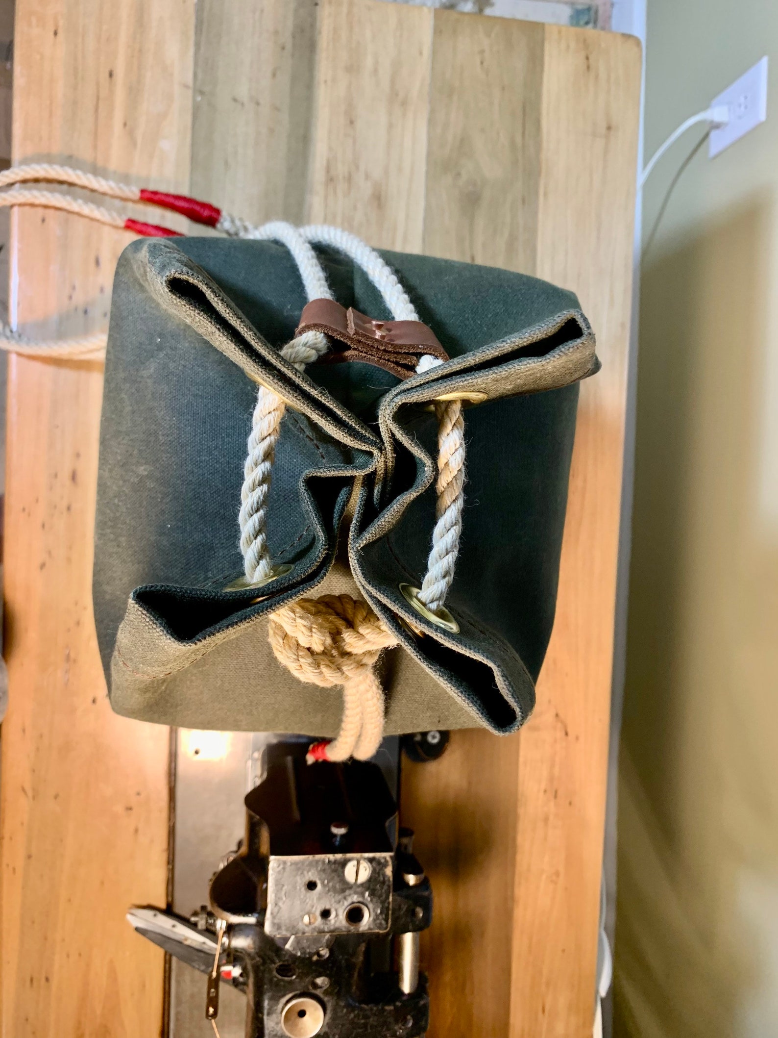 Waxed Canvas Sailor's Bag Ditty Bag Green and Field - Etsy