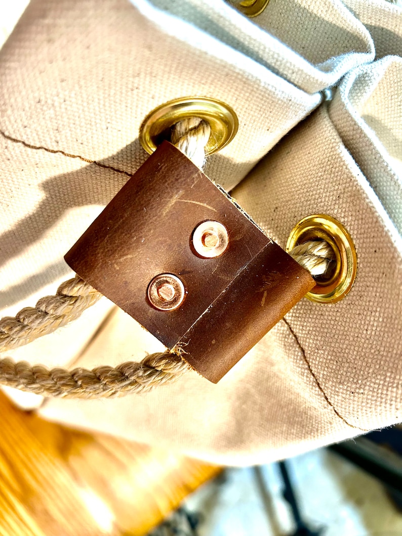 Bolsa de marinero de lona encerada - Ditty Bag - Algodón natural con ...
