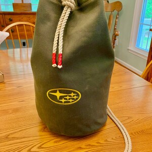 Waxed Canvas Sailor's Bag - Ditty Bag - Green and Field Tan - Etsy