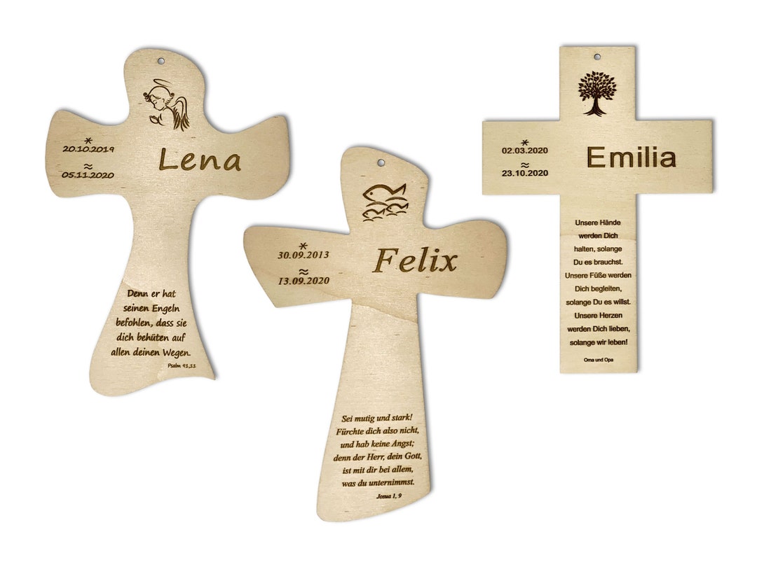 Christening Cross Personalized With Baptism, Name, Date, Wooden Cross ...