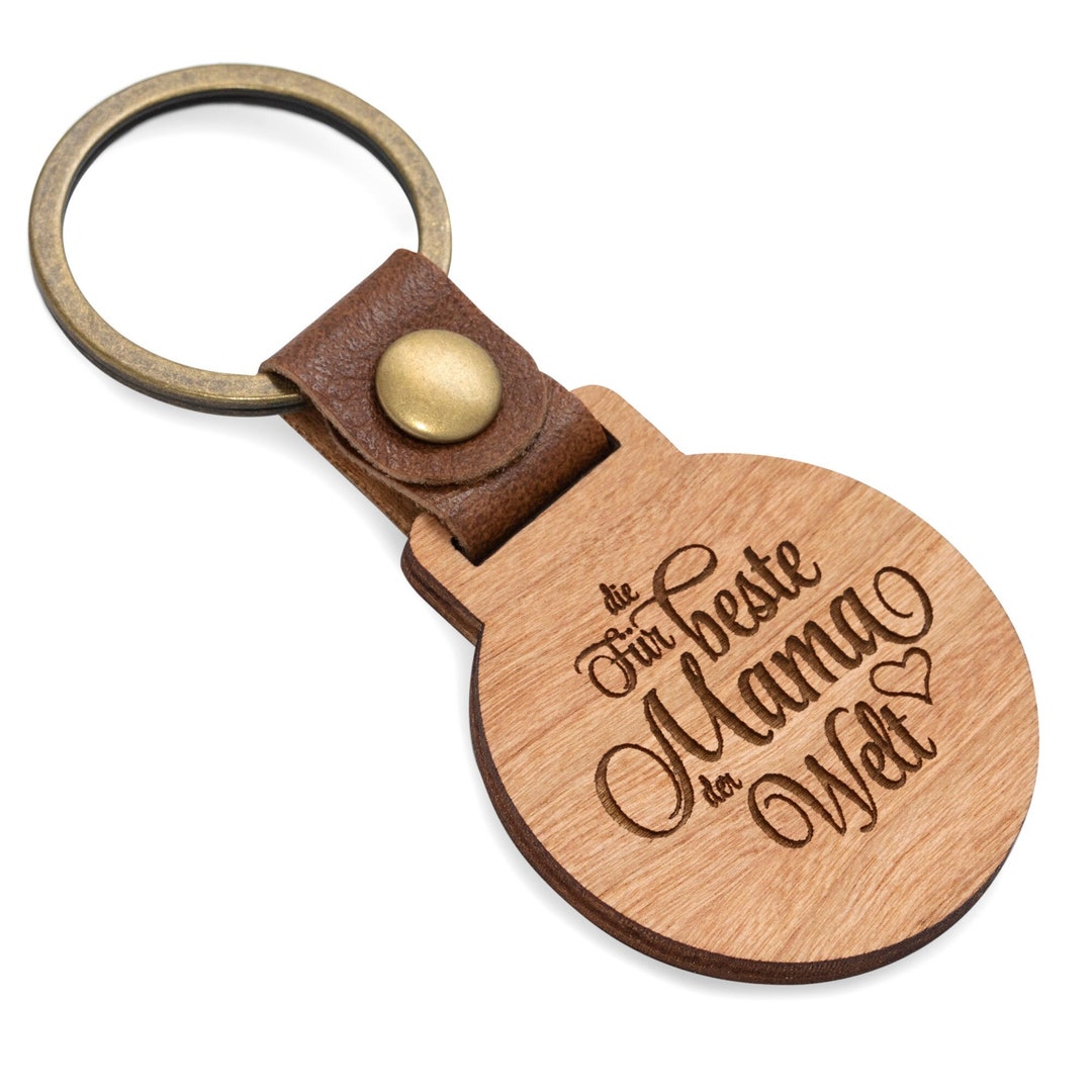 Mother's Day Gift Keychain With Engraving Personalized Made of Wood ...