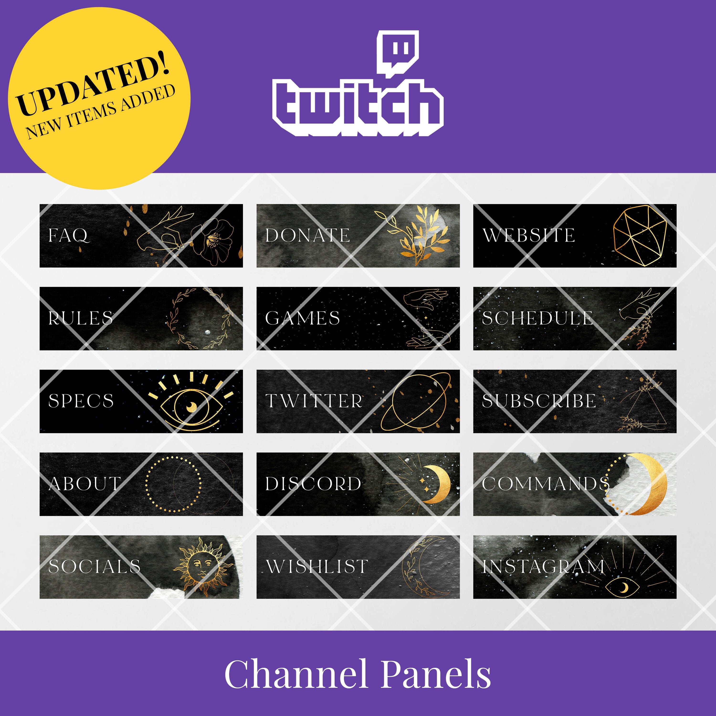 Twitch Channel Artwork Cosmic Spiritual Watercolour Theme | Etsy