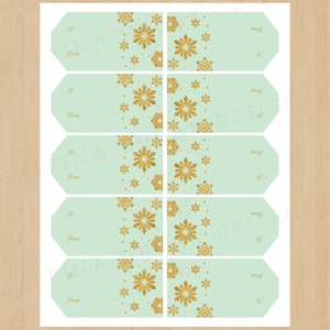 Holiday DIY Gift Tags Printable Mint Green and Gold Foil Theme Instant ...