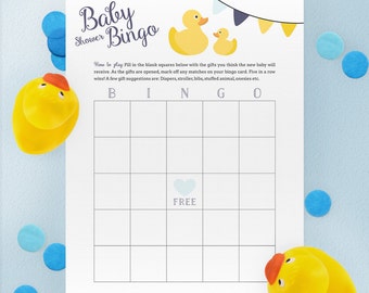 Duck Baby Shower Bingo - Etsy