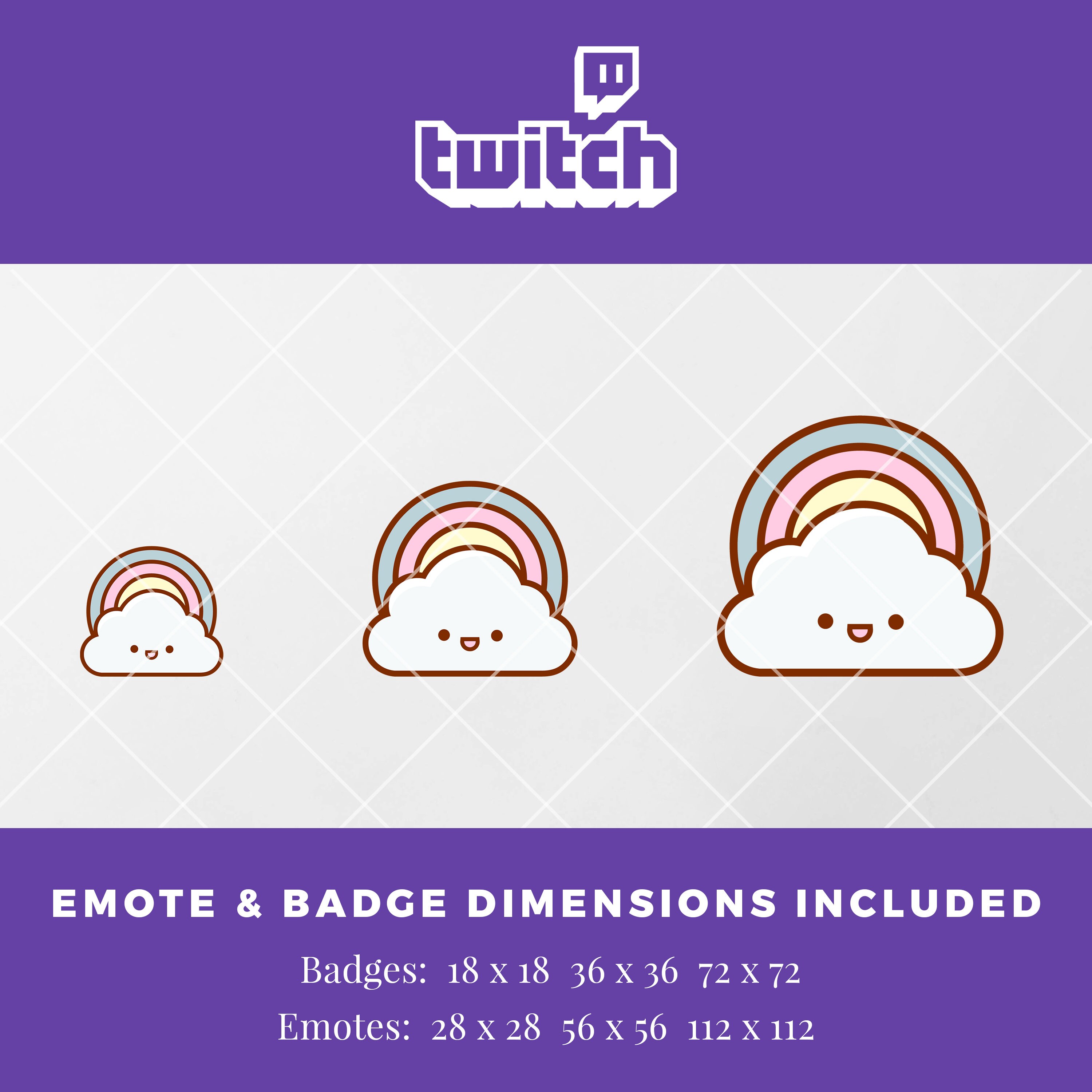 Twitch Emotes Cheer Bit & Subscriber Badges Cloud Theme - Etsy