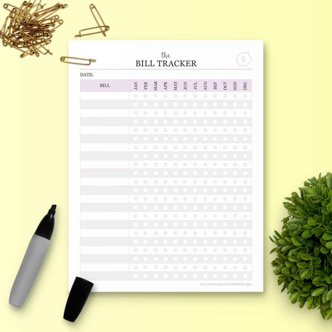 The Bill Tracker Single Insert the Ultimate Planner - Etsy