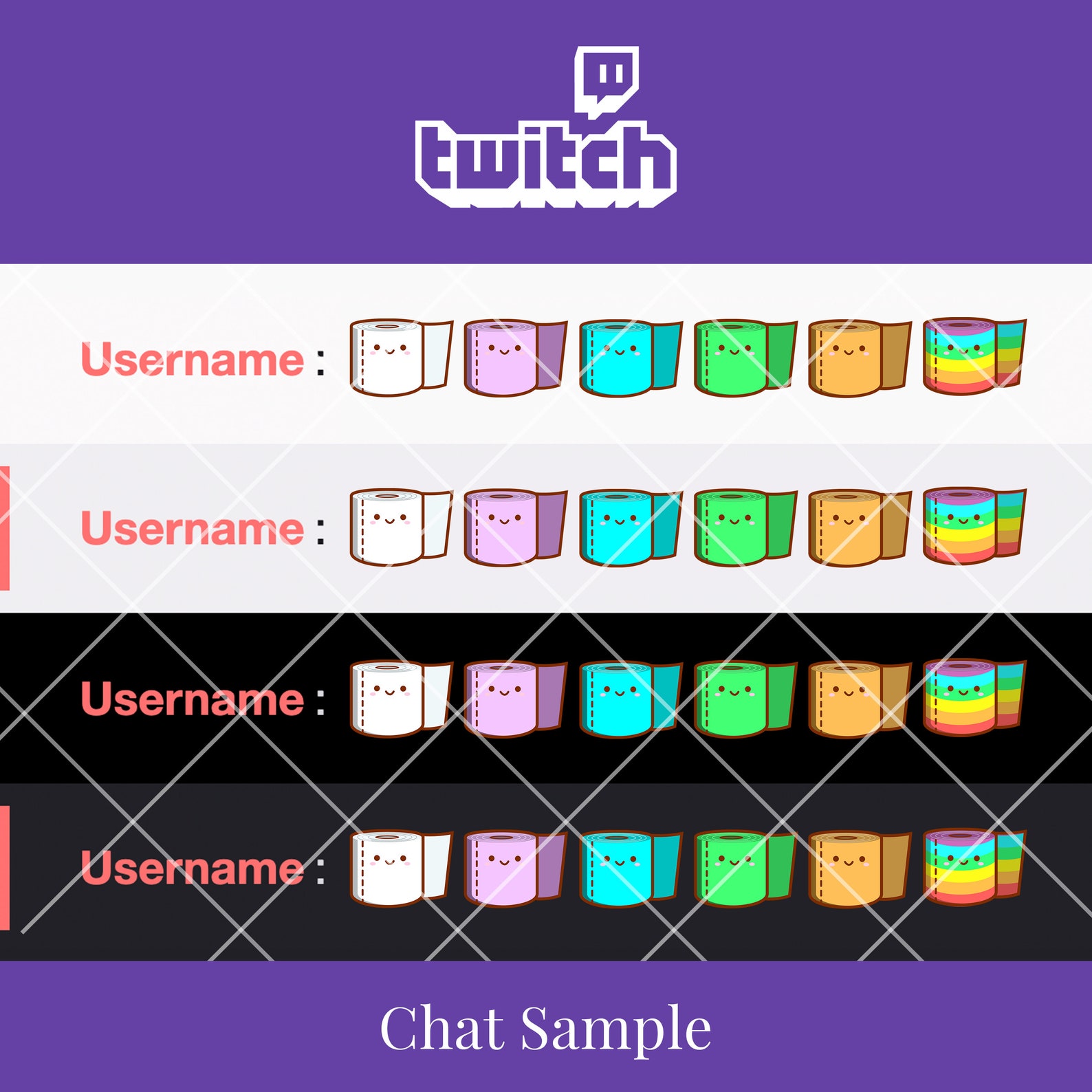 Twitch Emotes Cheer Bit & Badges Abonnés Thème papier - Etsy France