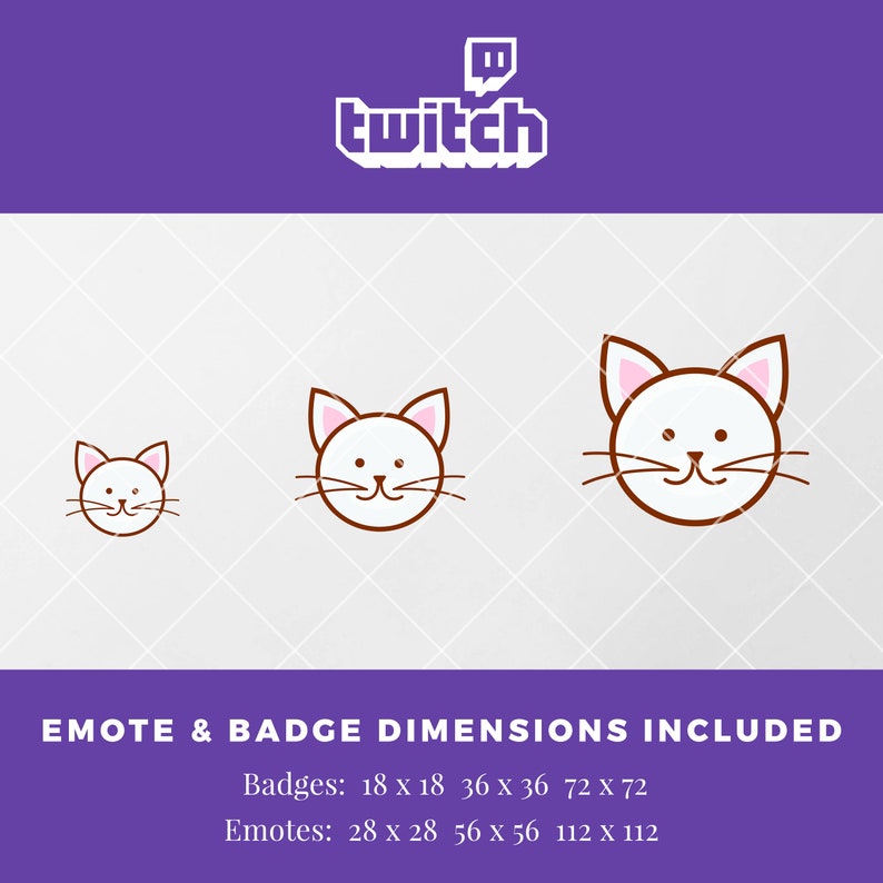 Twitch Emotes, Cheer Bit & Subscriber Badges Cat Theme Instant Download ...