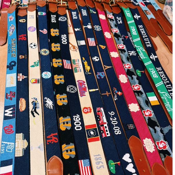 Custom Personalized Needlepoint Belt - Etsy