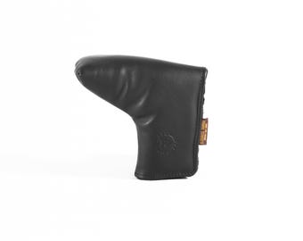Waxed Cotton Duck and Leather Putter Cover- Black, Handcrafted, Golf ...