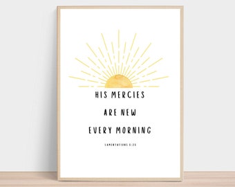 His Mercies Are New Every Morning Lamentation 3:23 Watercolor Bible ...