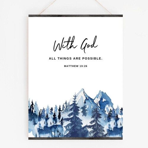 With God All Things Are Possible Christian Printable Matthew - Etsy