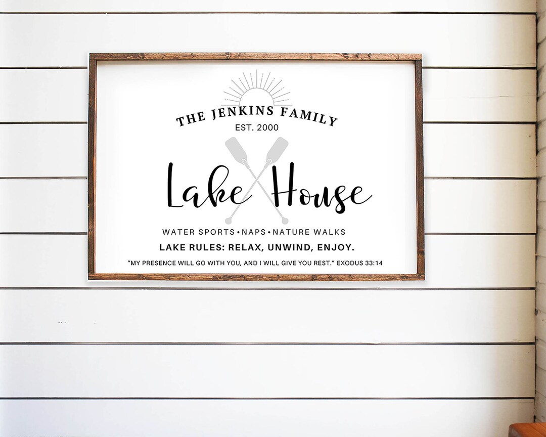 Personalized Lake House Sign, Lake Life Printable Sign, Lake House ...