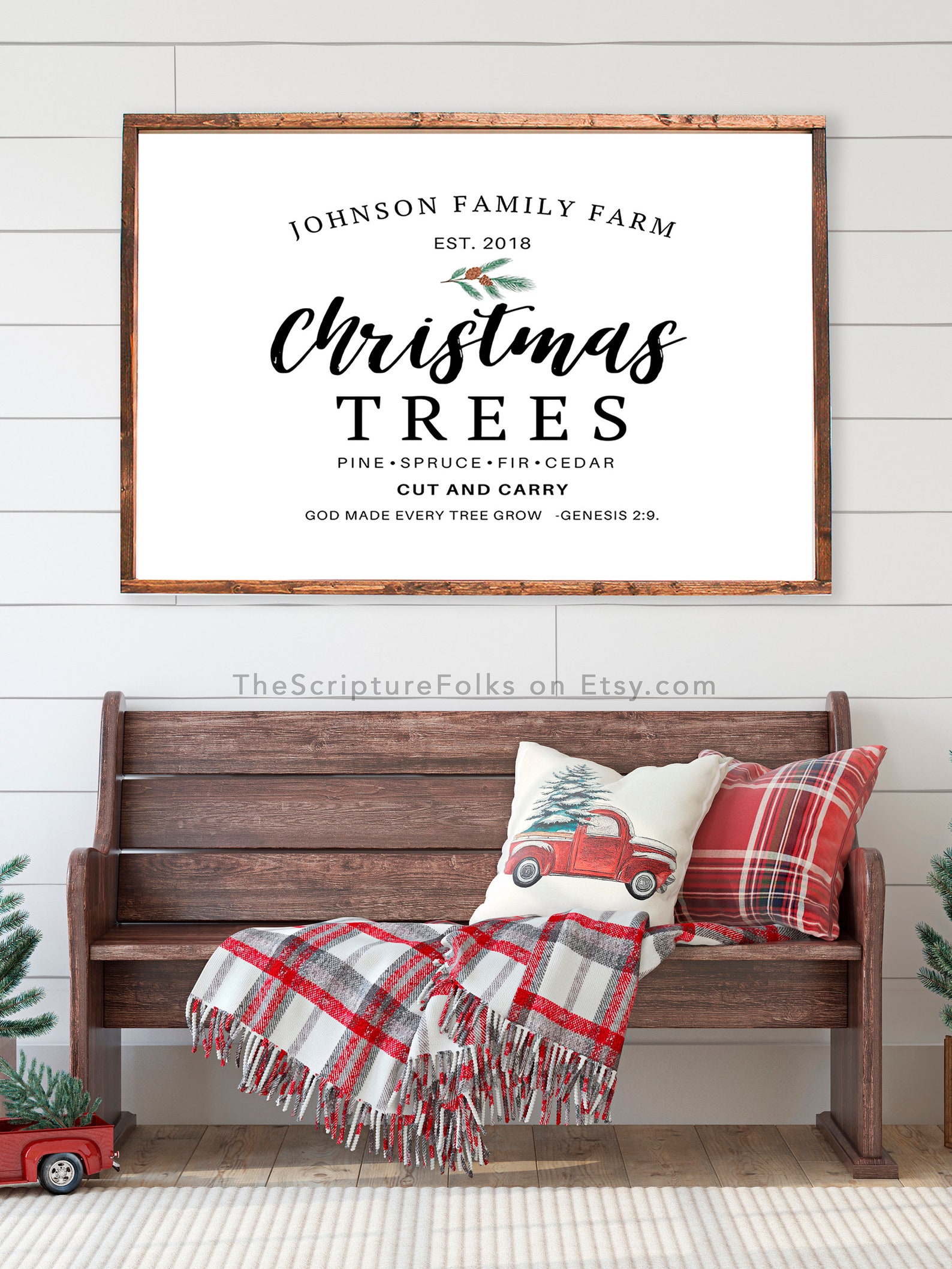Christmas Tree Farm Sign Personalized Christmas Decor - Etsy