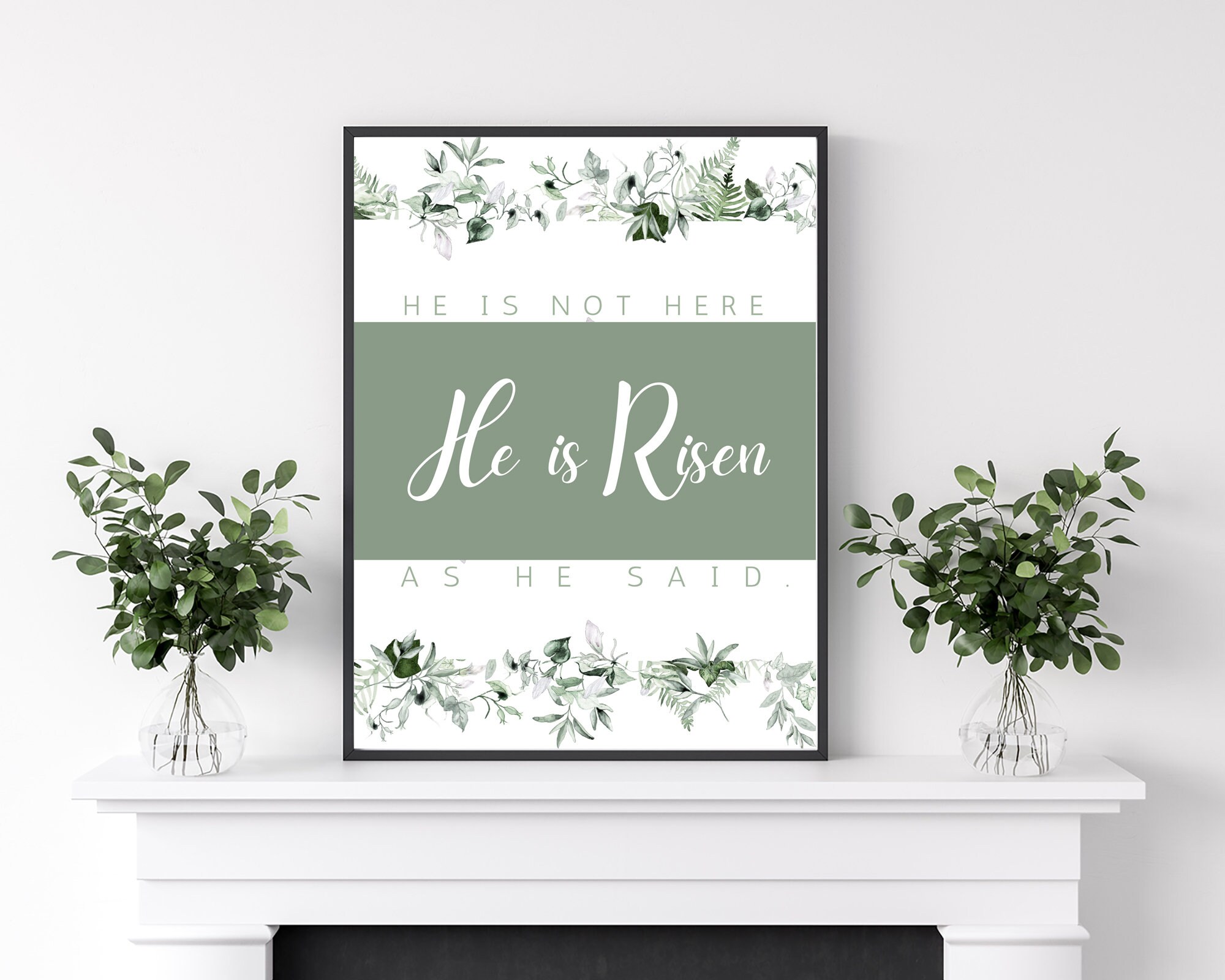 He is Risen Sign Scripture Signs Christian Wall Art Easter | Etsy