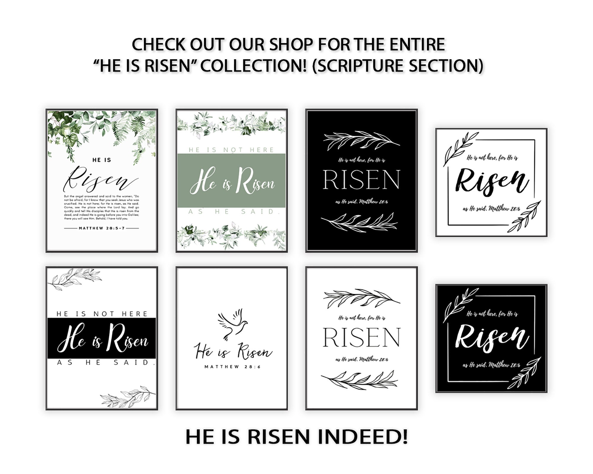 He is Risen Sign Scripture Signs Christian Wall Art Easter | Etsy