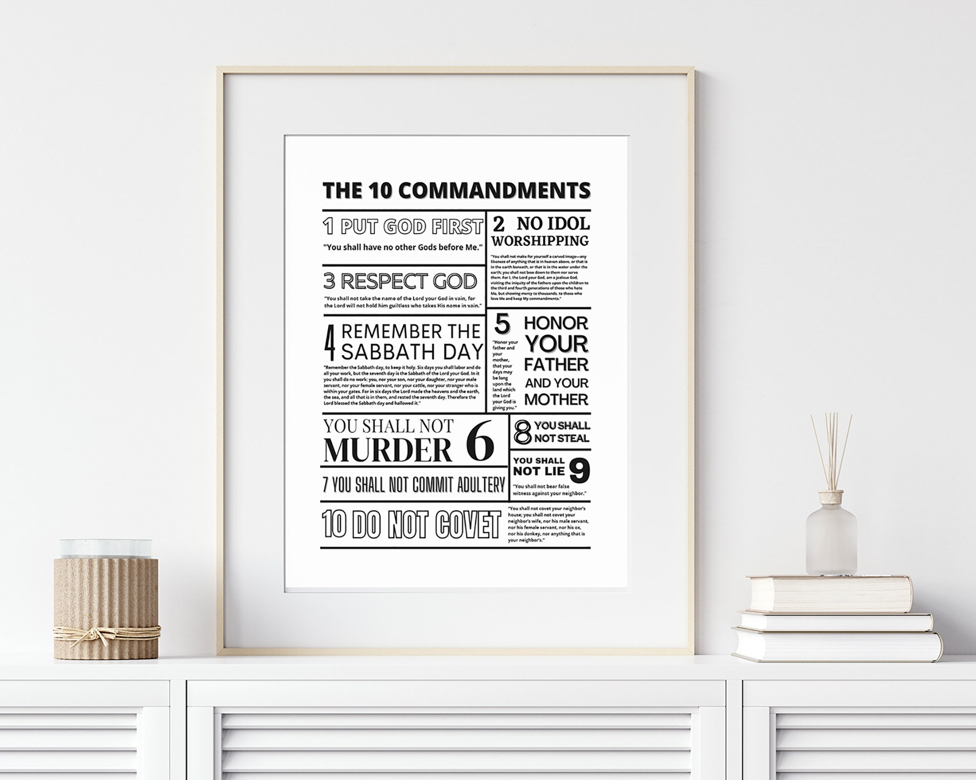 Ten Commandments Wall Art The 10 Commandments Wall Print Etsy