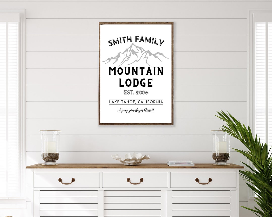 Mountain Lodge Wall Art, Mountain Lodge Signs, Printable Ski Lodge Sign ...