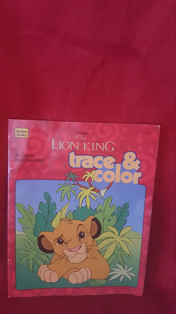 Lion King Vintage Trace and Coloring Book - Etsy