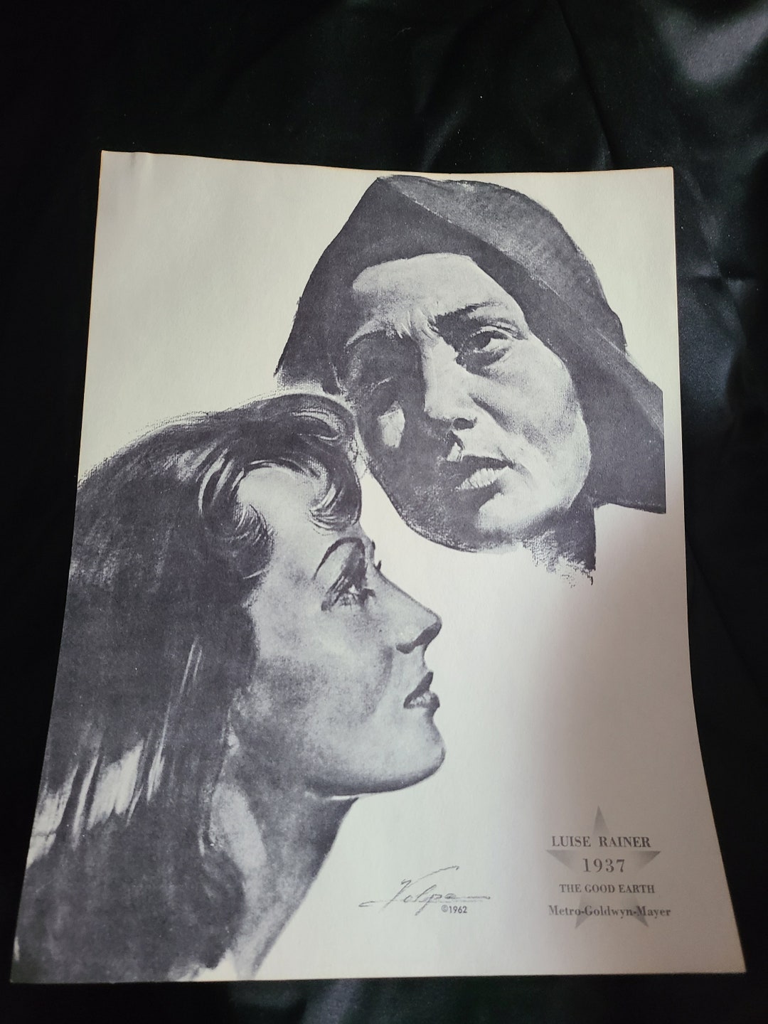 Luis Rainer 1937 the Good Earth Vintage Hollywood Charcoal Sketch - Etsy