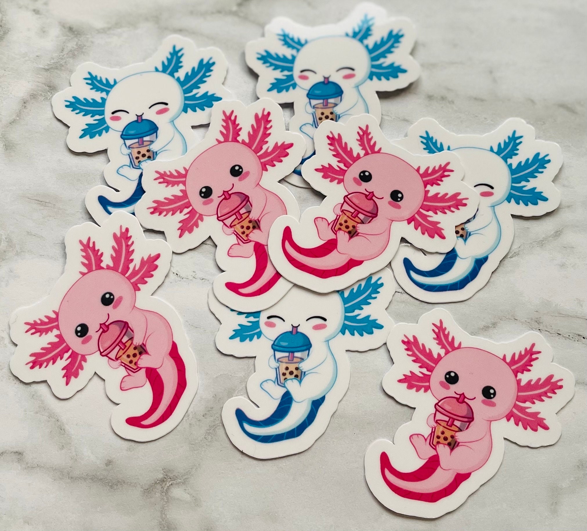 8 Assorted Axolotl Stickers - Etsy