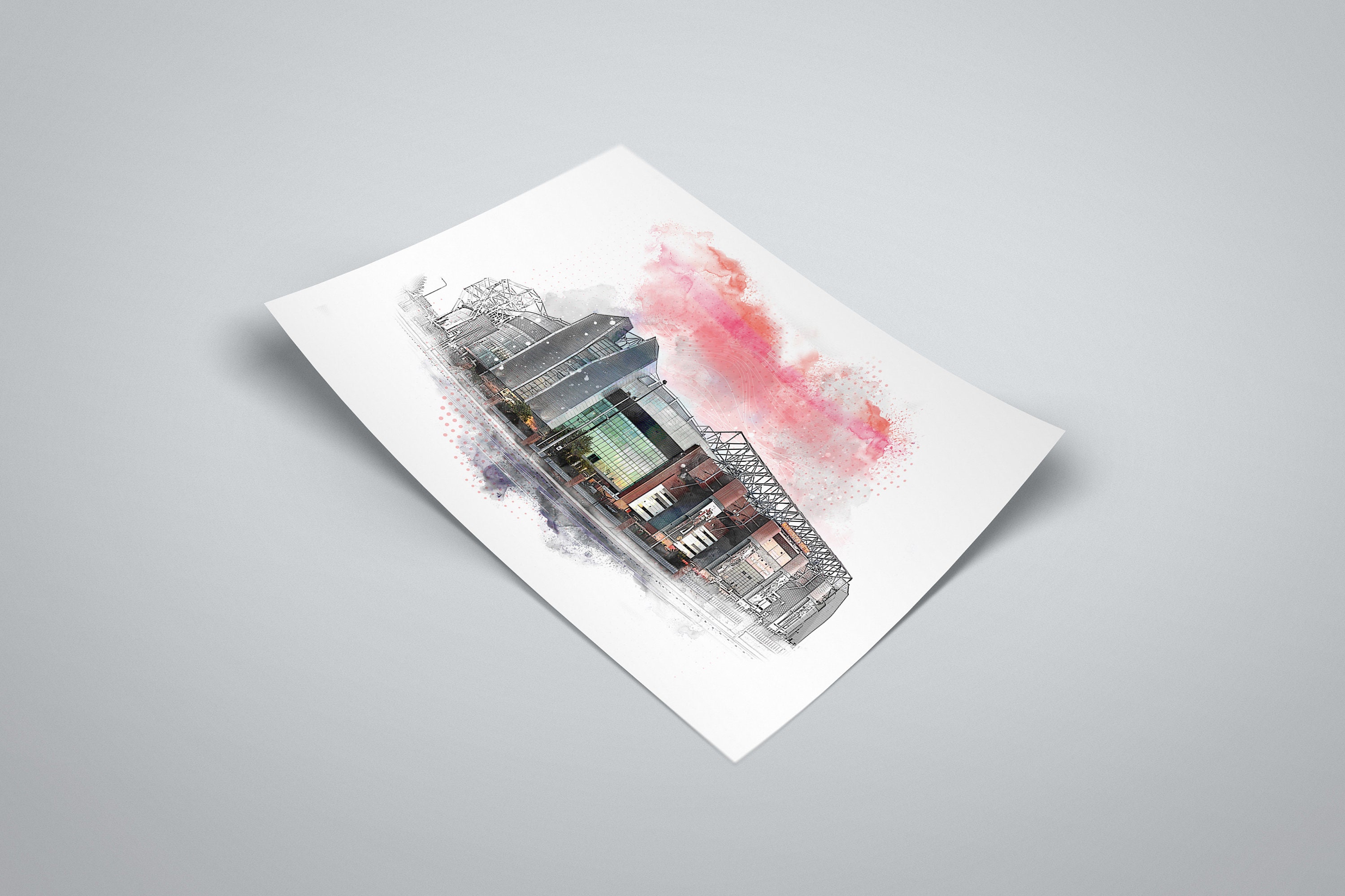 Manchester United Old Trafford Football Stadium Watercolour - Etsy UK