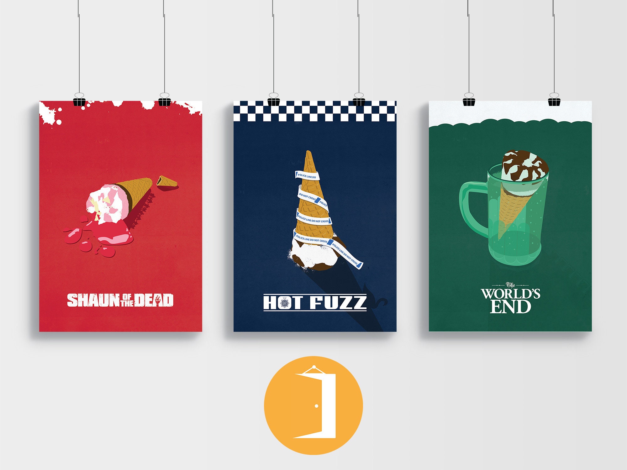 Cornetto Trilogy Film Poster Print Custom Art Unique | Etsy UK Cornetto Trilogy Film Poster Print Custom Art Unique | Etsy UK
