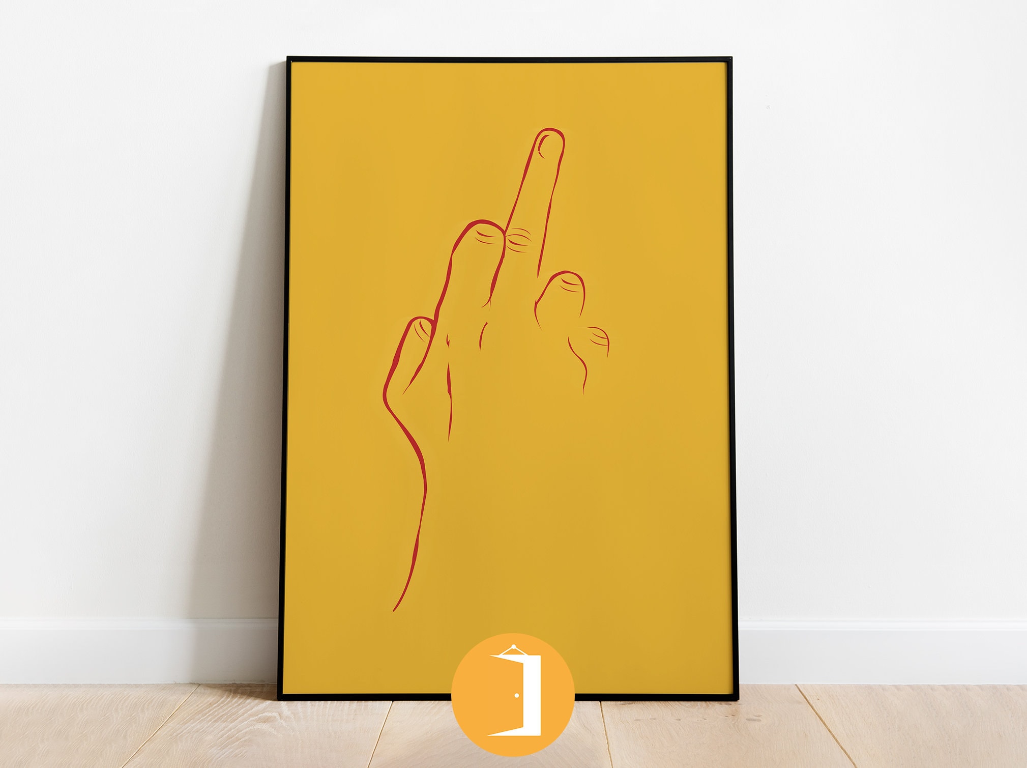 Middle Finger Digital Illustrated Poster A4A3A2A1 Home - Etsy