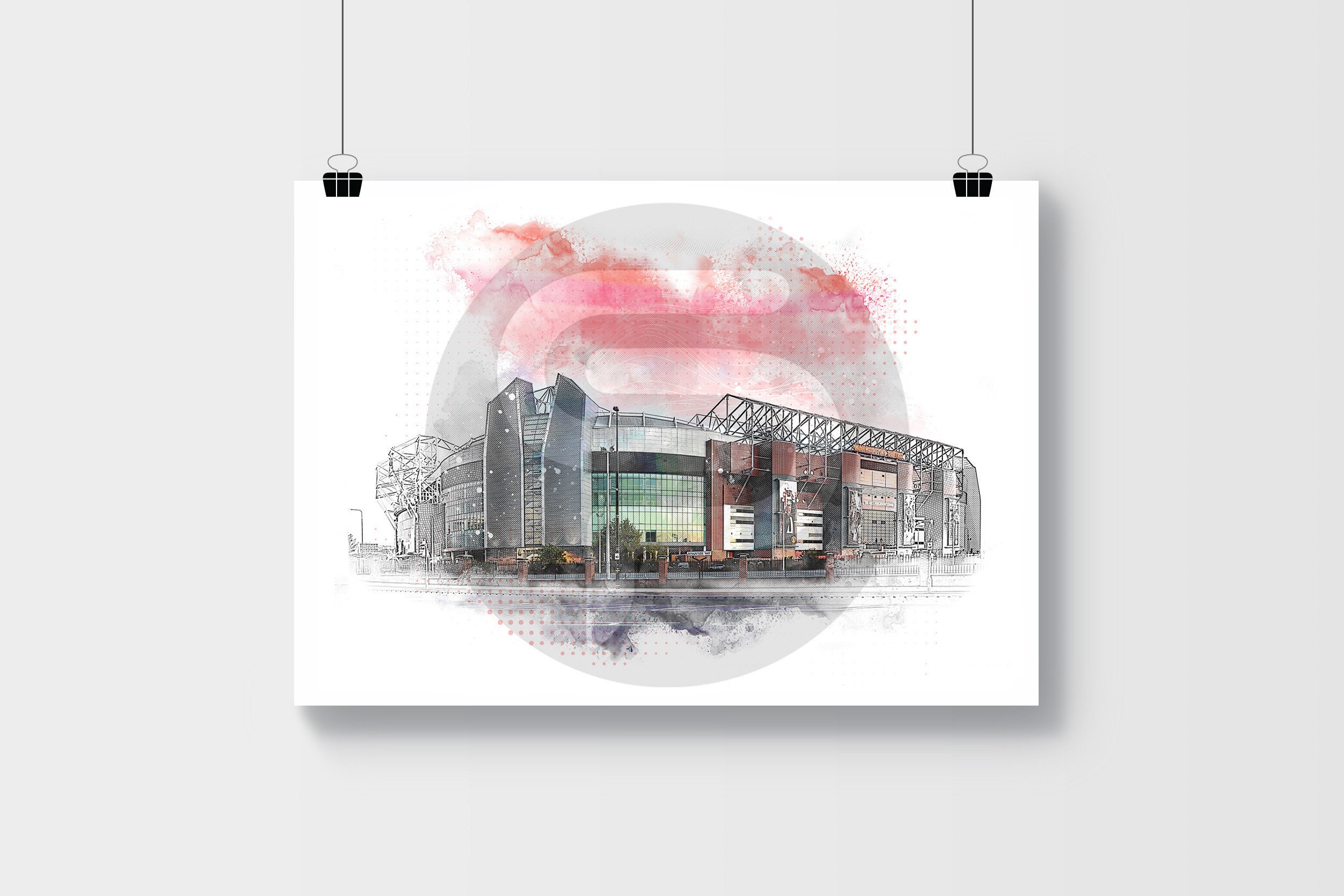 Manchester United Old Trafford Football Stadium Watercolour - Etsy UK