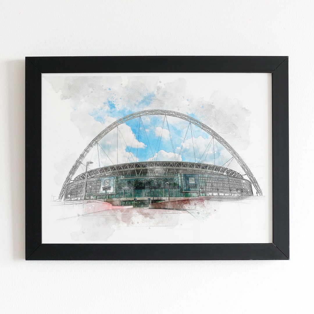 Wembley Stadium Watercolor Print: London England Football Poster - Etsy
