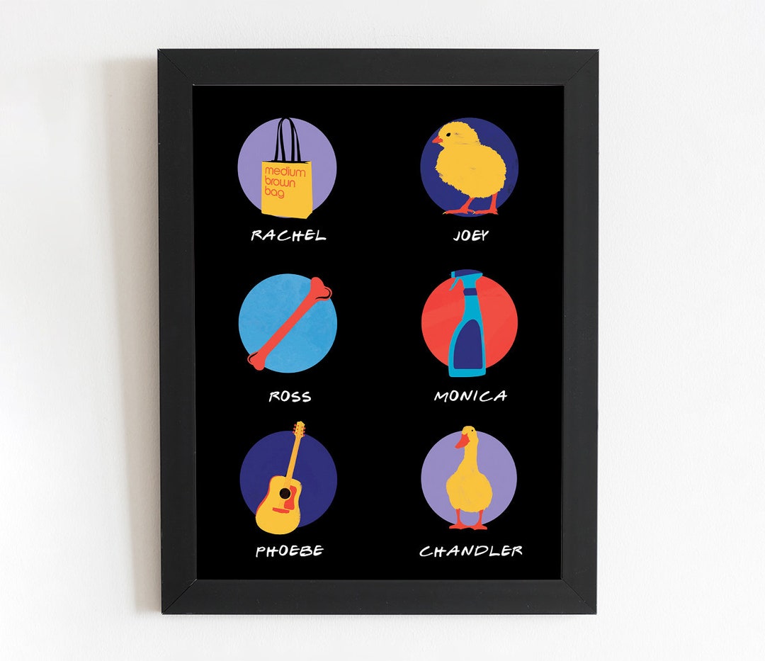Friends TV Poster | Friends Sitcom Minimal Illustrated Character TV ...