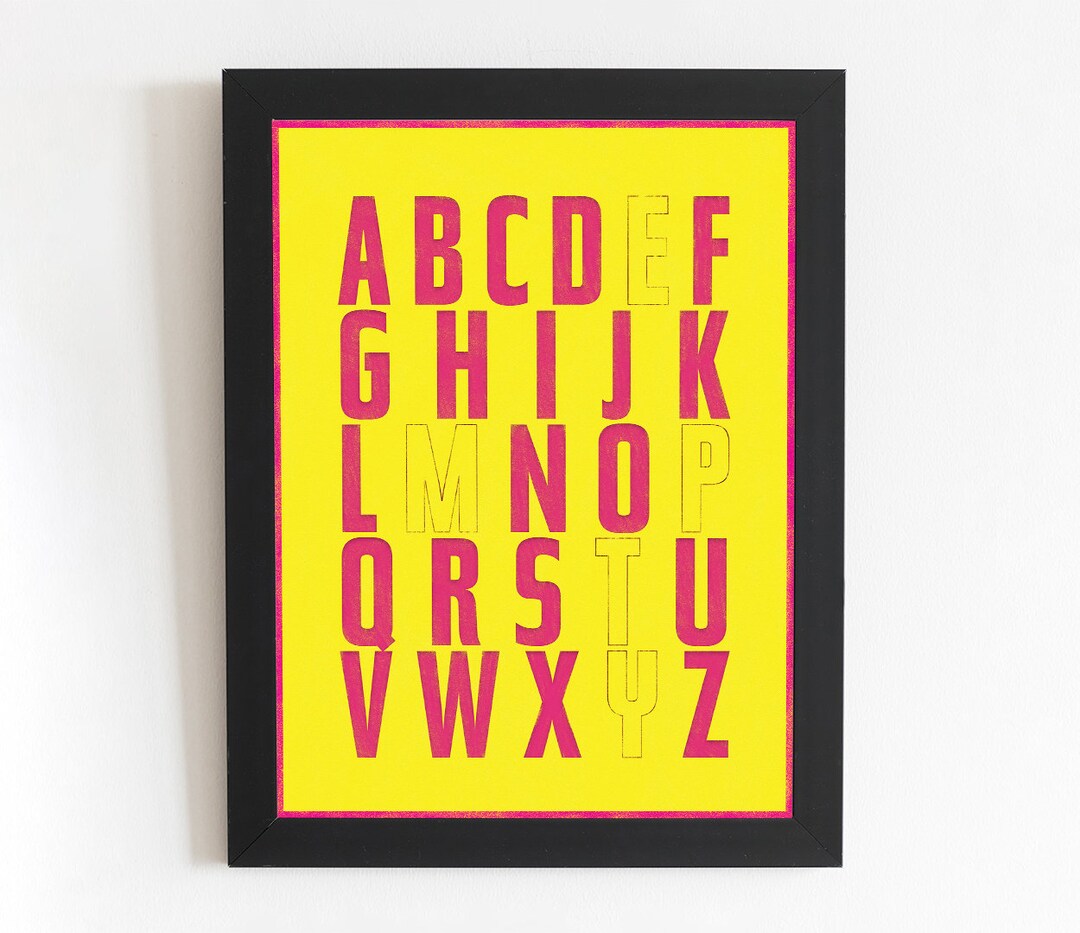 Minimal EMPTY Typography Alphabet Fine Art Digital Illustration Poster ...