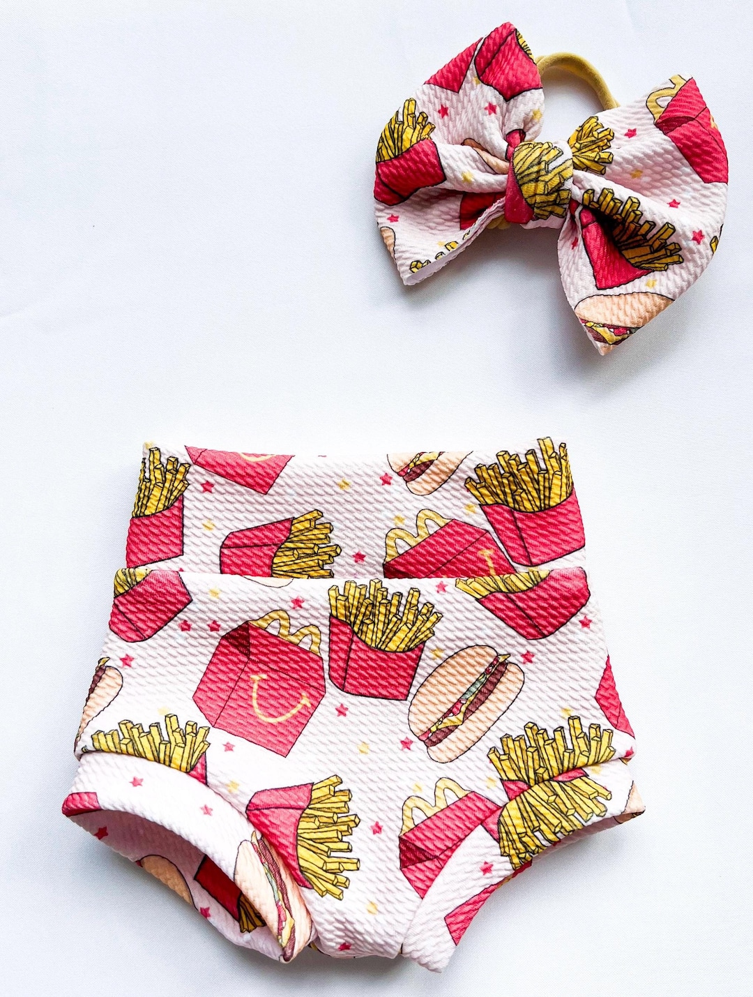 Baby Girl Toddler HAPPY FOOD Bummies Nylon Bow Set 0/3 Mos-4t Shorties ...
