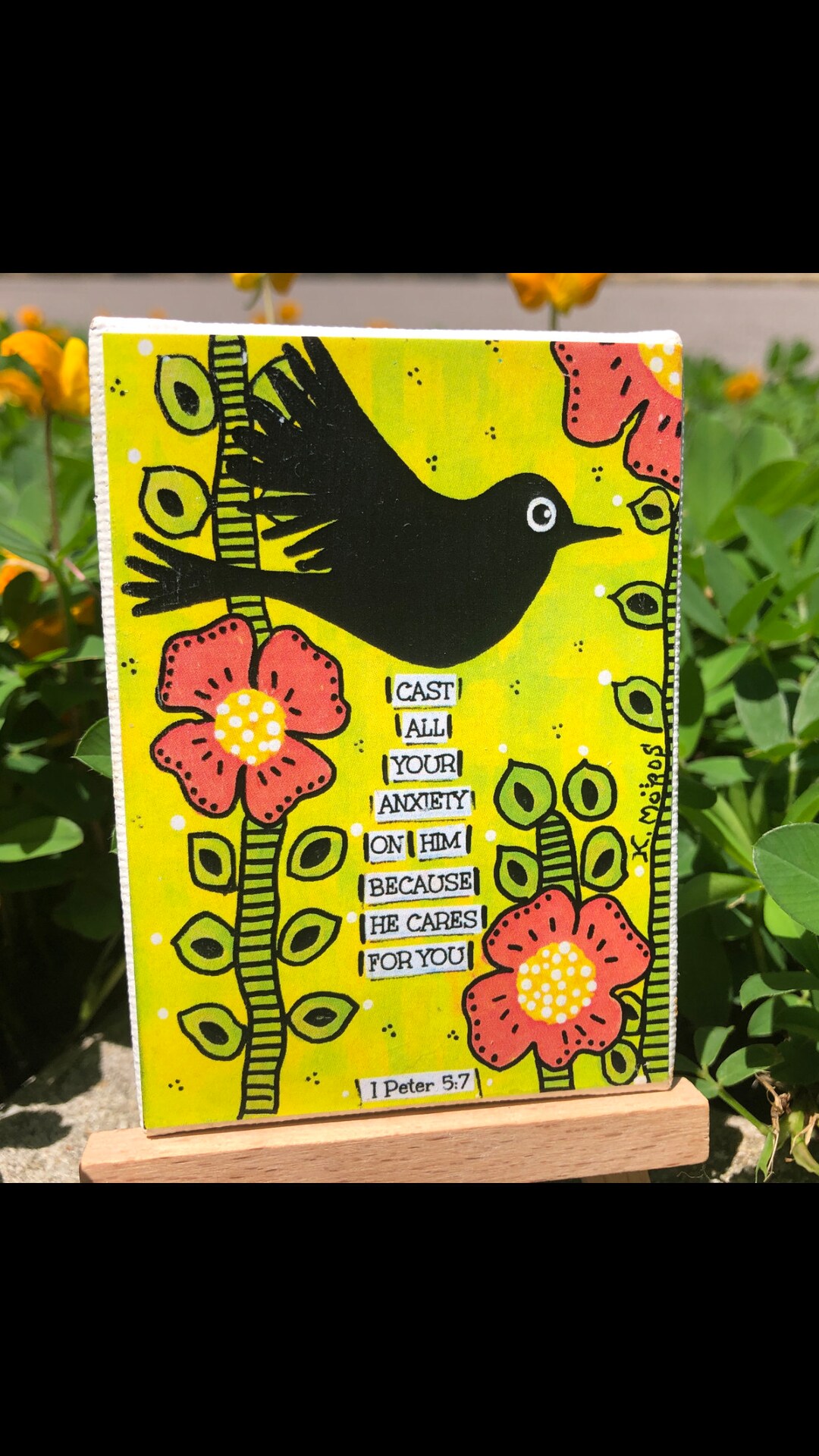 Blackbird Bible Inspirational Worry Anxiety Flower Art Home - Etsy