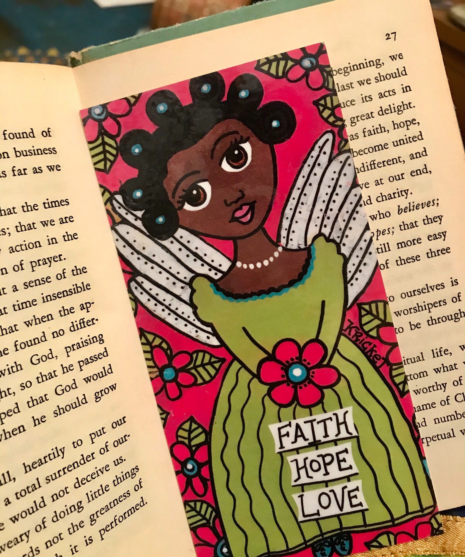 Faith Hope and Love Bookmark Art 3x5 Ships Free - Etsy