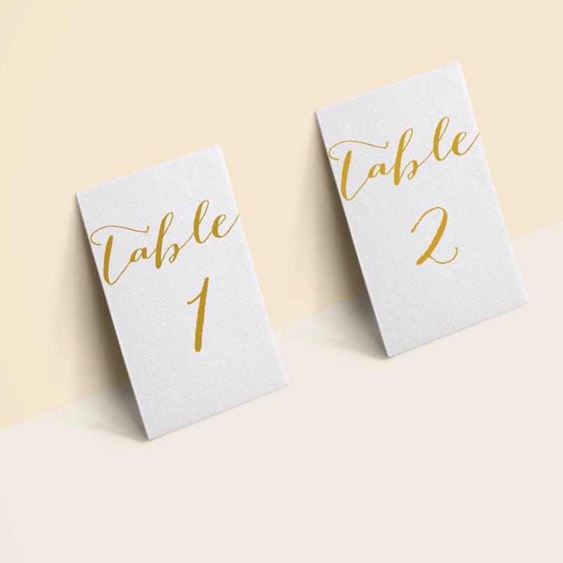 Gold Table Number - Etsy