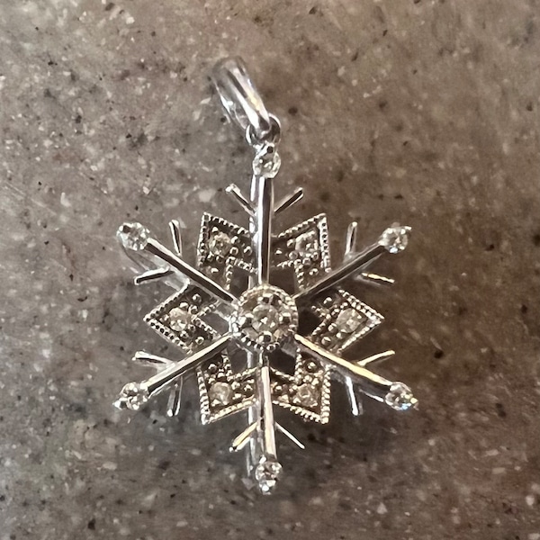 White Gold Diamond Necklace Vintage - Etsy