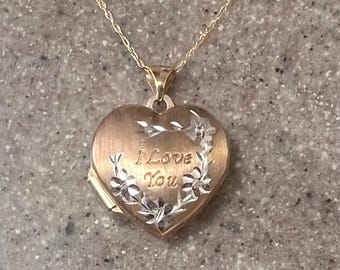Vintage Locket Gold Filled 10K Heart Shaped Engraved Monogrammed Photo ...
