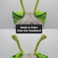 Alien Cat Ears Headband: Green & Blue Kemonomimi Costume With Antenna ...