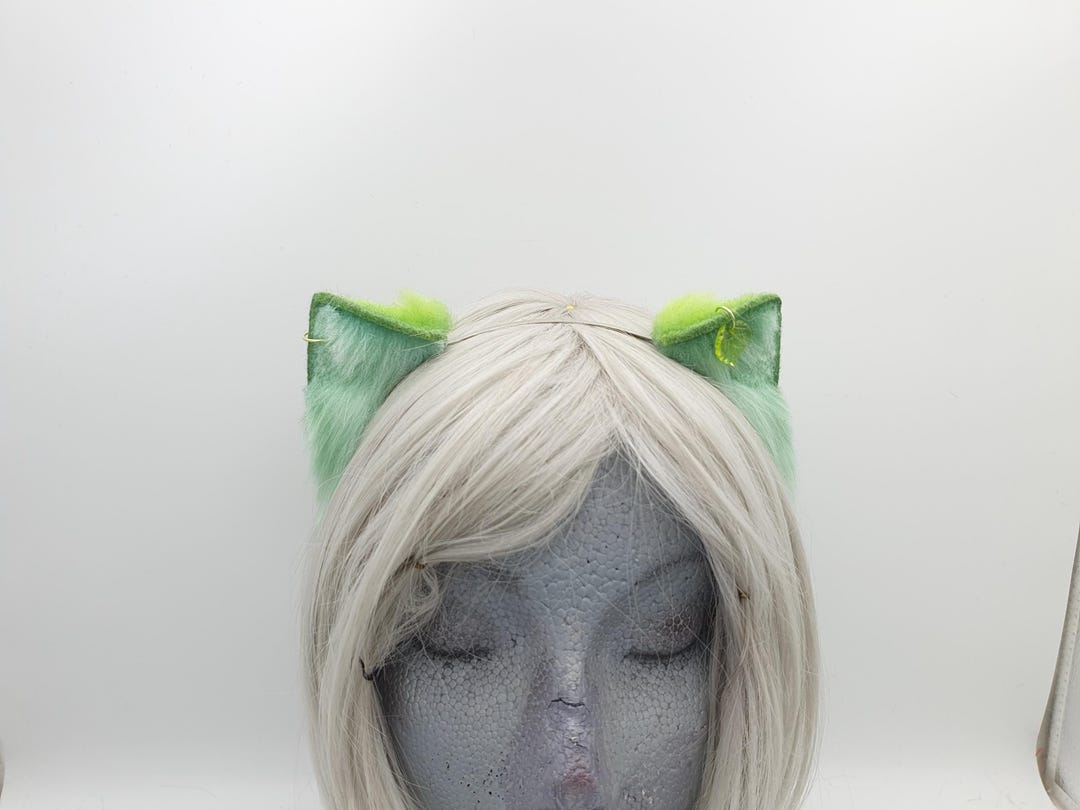 Lime Green and Mint Tiny Kitten Faux Fur Ear Headband: Furry/kemonomimi ...