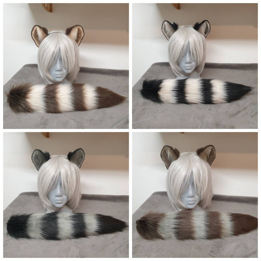 Made to Order - Raccoon Faux Fur Ears Headband/tail/set: Furry ...