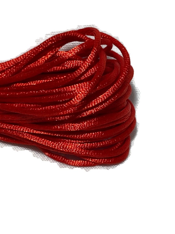 10 Yards 1.5mm SATIN Nylon Cord RED Beading Cord Nylon | Etsy