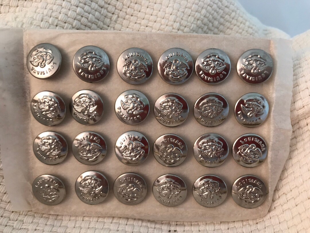 Uniform Buttons, Louisiana, Original Card, 24 Metal 15mm, Mint - Etsy