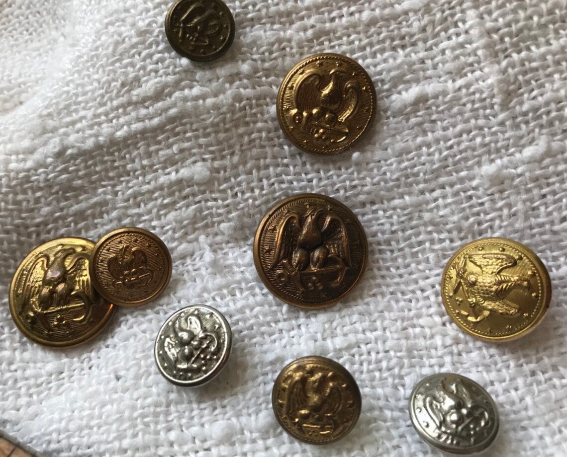Antique Uniform Buttons Navy Eagle Facing Left pre-1941 7 - Etsy