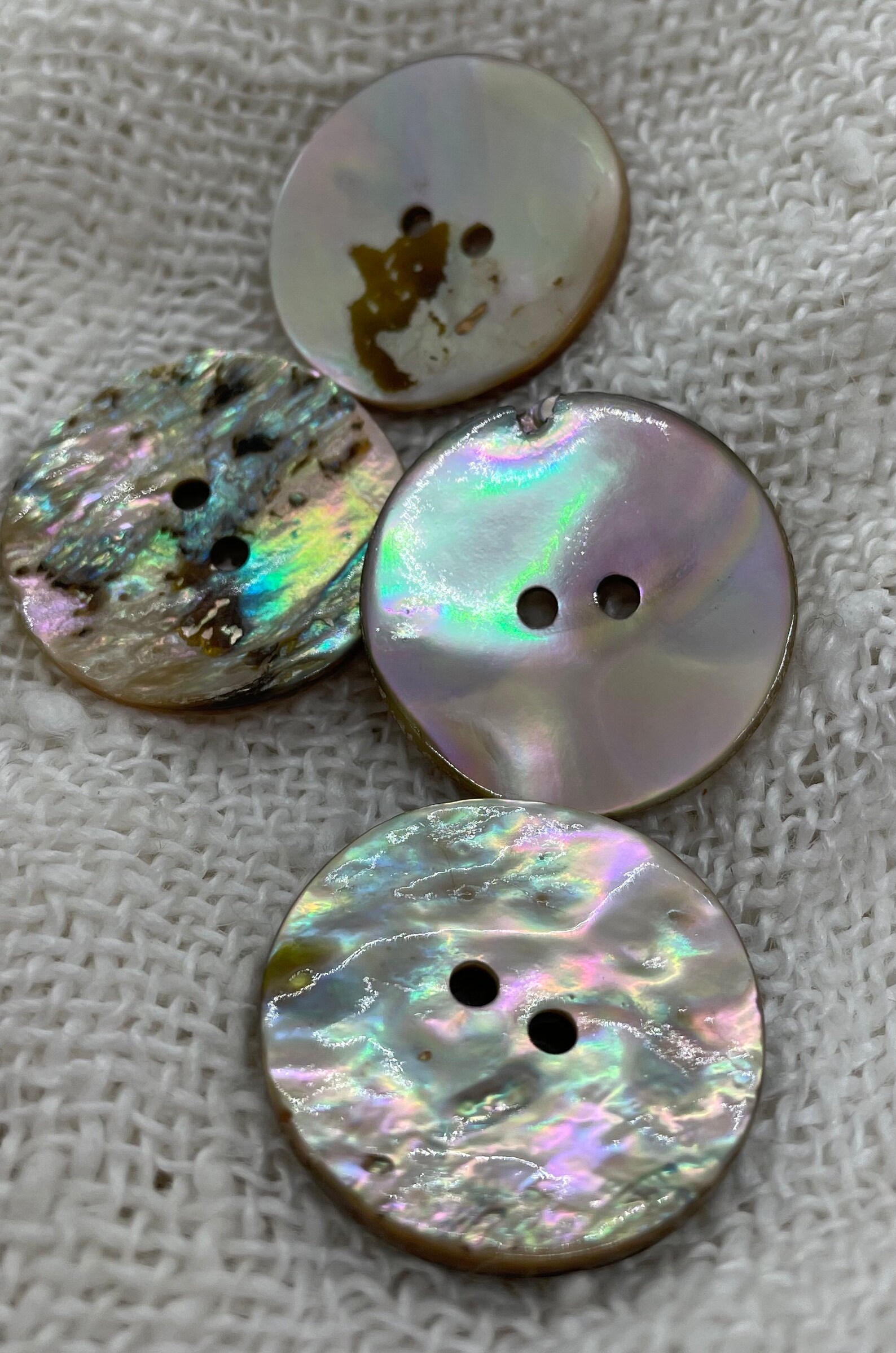 4 Matching Green Pearl Buttons Brilliant MOP Thick Shell 1 | Etsy