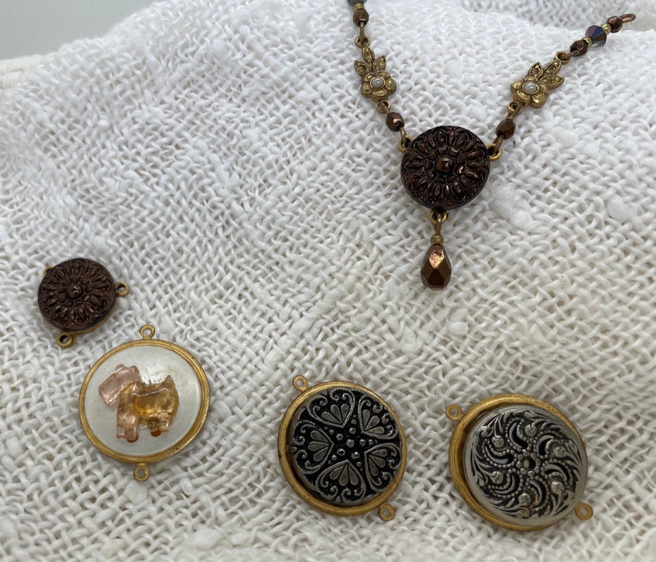 5 Vintage and Antique Buttons Jewelry Findings Victorian | Etsy