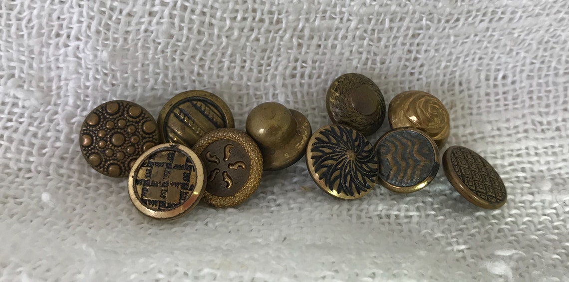 Brass Waist Coat Buttons 1800s Antique 15mm Ten Buttons - Etsy