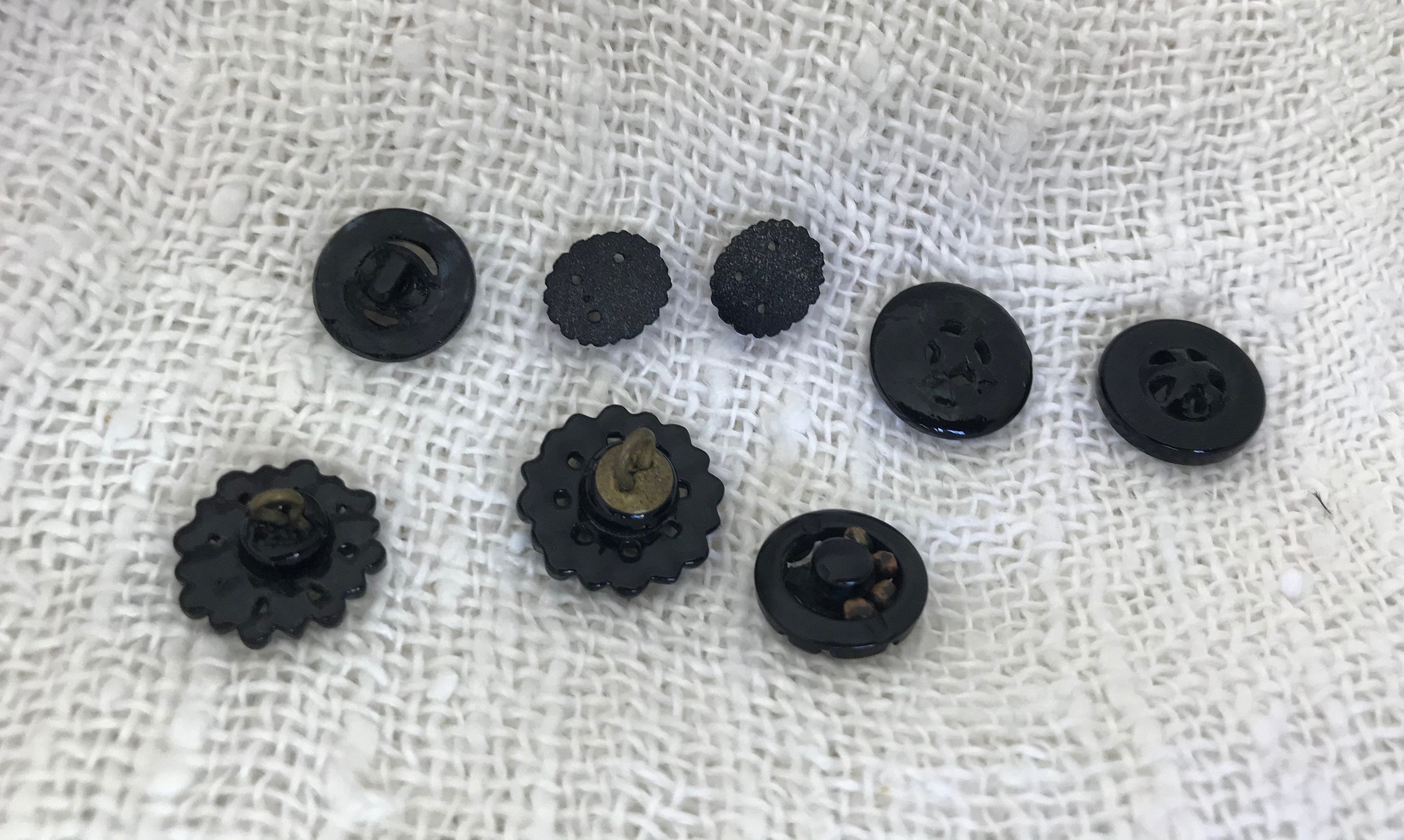 Antique Black Glass Buttons 1800s Eight Assorted Openwork - Etsy